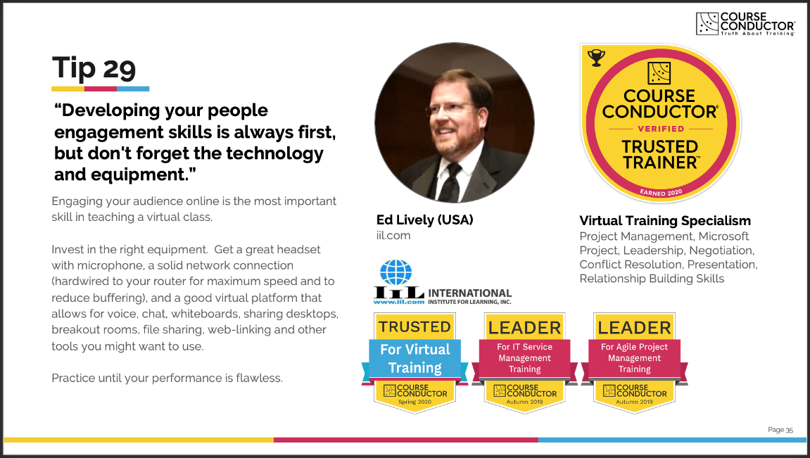 IIL’s Virtual Trainers Contribute to Virtual Top Tips Report